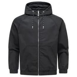 Outdoorjacke Ragwear "Roog YOUMODO", Gr. XXL (56), schwarz, Obermaterial: 65% Baumwolle, 35% Polyester, Basic, gerade h&uuml;ftbedeckend, hoch geschlossener Ausschnitt, elastischer Bund, Jacken Outdoorjacke, Leichte Herren &Uuml;bergangsjacke mit Kapuze