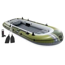 Schlauchboot Intex "Seahawk 4 &ndash; Vier-Personen Boot-Set", gr&uuml;n, KleinbooteB:145cm H:48cm L:351cm, Kunststoff, B:145cm H:48cm L:351cm