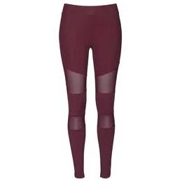 Leggings Urban Classics "Urban Classics Damen Ladies Tech Mesh Leggings", Damen, Gr. S, US-Gr&ouml;&szlig;en, port, 80% Polyamid, 20% Elasthan, unifarben, slim fit, Hosen Leggings