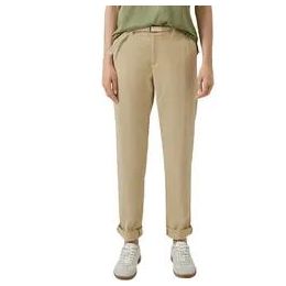 Chinohose s.Oliver, Damen, Gr. 46, N-Gr, beige, Web, Obermaterial: 98% Baumwolle, 2% Elasthan. Futter: 100% Baumwolle, unifarben, regular fit kn&ouml;chellang, Hosen Chinohose, mit G&uuml;rtel