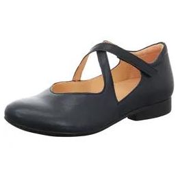 Think! Riemchenballerina THINK "Think Ballerinas Leder", Damen, Gr. 38,5, blau, Leder, Schuhe Riemchenballerina