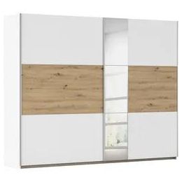 Schwebet&uuml;renschrank Rauch "Kleiderschrank Schrank Garderobe TOPSELLER ASTANA", wei&szlig; (alpinwei&szlig;, eiche artisan), B:261cm H:210cm T:59cm, Holzwerkstoff, Schr&auml;nke, Schwebet&uuml;renschrank, mit 3 Spiegelelementen, Metallgriffleisten alufarbig MADE IN GERMANY