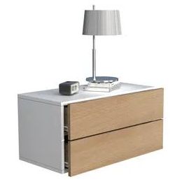 Nachttisch Vcm "Holz Wandschublade Wand H&auml;nge Nachttisch Usal L60", braun (wei&szlig;, honig, eiche), B:60cm T:32cm, Sideboards, Nachttisch