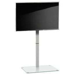Wohnzimmertisch Vcm "TV Standfu&szlig; Alu Glas Fernseh St&auml;nder Fu&szlig; Alani", wei&szlig; (klarglas), B:60cm T:45cm, Sideboards, TV-Board