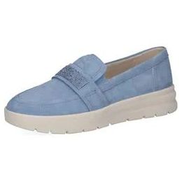 Slipper Caprice "Caprice Slipper Veloursleder", Damen, Gr. 38, mittelblau, Veloursleder, Schuhe Slipper