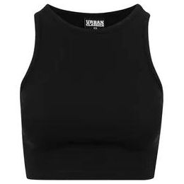 Muskelshirt Urban Classics "Urban Classics Damen Ladies Cropped Rib Top", Herren, Gr. 3XL, schwarz, 97% Baumwolle, 3% Elasthan, unifarben, slim fit, Rundhals, Shirts