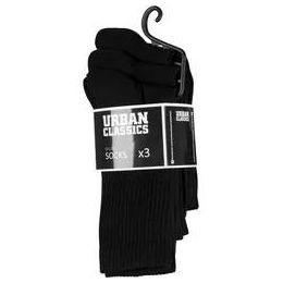 Str&uuml;mpfe Urban Classics "Urban Classics Unisex Sport Socks 3-Pack", Herren, Gr. 39-42, schwarz, Baumwolle, Elasthan, Polyester, unifarben, normal, Socken Str&uuml;mpfe