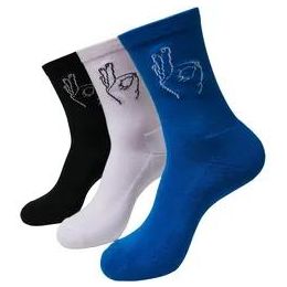 Mister Tee Str&uuml;mpfe MISTERTEE "MisterTee Unisex Salty Socks 3-Pack", Herren, Gr. 39-42, schwarz, wei&szlig;, blau, Baumwolle, Elasthan, Polyester, normal, Socken Str&uuml;mpfe