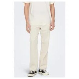 Only & Sons Regular-fit-Jeans ONLY & SONS "ONSEDGE STRAIGHT BROMO 0017 DOT DNM NOOS", Herren, Gr. 31, L&auml;nge 32, beige (ecru), Denim/Jeans, Obermaterial: 100% Baumwolle, regular fit, Jeans