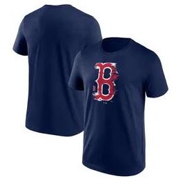T-Shirt Fanatics "Fanatics Shirt Boston Red Sox Worn Graphic", Damen, Gr. XL, blau, 100% Baumwolle, Shirts T-Shirt