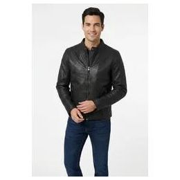 Lederjacke Mauritius "MMBaydo", Herren, Gr. S (46), schwarz, Obermaterial: 100% Schafsleder. Futter: 100% Baumwolle. &Auml;rmelfutter: 100% Polyester, unifarben, regular fit h&uuml;ftbedeckend, Jacken, mit Bikerkragen