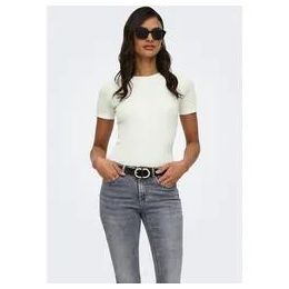 Jacqueline de Yong Kurzarmshirt JDY "JDYLUCKY S/S O NECK TOP JRS DIA", Damen, Gr. M, cloud dancer, Jersey, Obermaterial: 95% Baumwolle, 5% Elasthan, unifarben, slim fit normal, Rundhals, Shirts