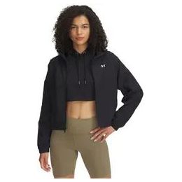 Funktionsshirt Under Armour "UA RIVAL WOVEN JACKET", Damen, Gr. L, schwarz,, wei&szlig;, Obermaterial: 87% Polyester, 13% Elasthan, Shirts Funktionsshirt, mit Elasthan-Anteil, leichtes Material, sportlicher Stil