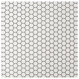 Vliestapete Contour "Hexagon Gitter", wei&szlig;, B:0,52m L:10m, Vlies, Tapeten, FSC zertifiziert, mit lebhaftem Druck, 10 Meter L&auml;nge