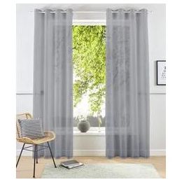 Gardine OTTO HOME "XANA" Gr. 1, grau, B:145cm H:145cm, Voile, Polyester, Gardinen, Gardine, Bestseller, einfarbig, 1 bzw. 2er Set, pflegeleicht, Bestseller