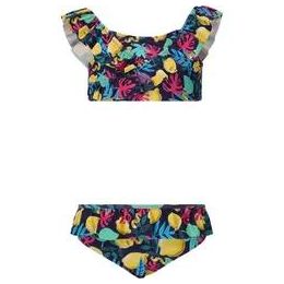 Balconette-Bikini ZIGZAG "Tropical", M&auml;dchen, Gr. 116, gelb, blau, 80% Polyamid, 20% Elasthan, bedruckt, mehrfarbig, Bikini-Sets Balconette-Bikini, mit stylischem R&uuml;schendesign und Sonnenschutz