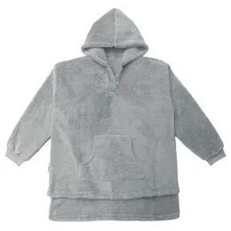 Badeponcho "Polar Bear", grau, L:87cm, Kunstfaser, Castell - MARKENBETTW&Auml;SCHE, Hausm&auml;ntel, Sherpa Teddy Fleece Hoodie, Kuschelhoodie, Kuscheldecke, weich+w&auml;rmend