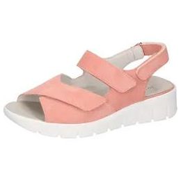 Waldl&auml;ufer Sandale WALDL&Auml;UFER "K-ADEA", Damen, Gr. 6,5, melone, Veloursleder, unifarben, Basic, Schuhe Sandale, Keilsandalette, Sommerschuh, Bequemschuh, Klettverschl&uuml;sse, K-Weite