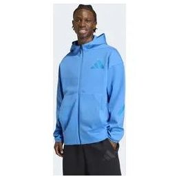 Kapuzensweatshirt Adidas SPORTSWEAR "M Z.N.E. FZ", Herren, Gr. M, rayblu, Obermaterial: 57% Polyester, 43% Baumwolle, normal, Rundhals, Sweatshirts, f&uuml;r sportliche Aktivit&auml;ten, aus Polyester und Baumwolle