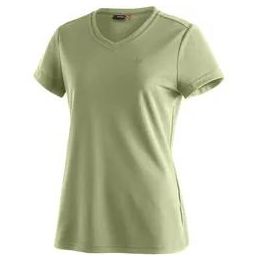 T-Shirt Maier Sports "Trudy", Damen, Gr. 40, apfelgr&uuml;n, 100% Polyester, Rundhals, Shirts T-Shirt, Damen Kurzarmshirt, leichtes Sommer Funktionsshirt, V-Ausschnitt