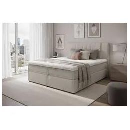 Boxspringbett Home Affaire "Bellissimo, Doppelbett, Polsterbett, Federkernbett, Komforbett", taupe, B:165cm L:215cm, 100% PES, Komplettbetten, Boxspringbett, inkl. 9cm Topper, 5-Zonen-Taschen-Federkernmatratze, H&auml;rtegrad 3