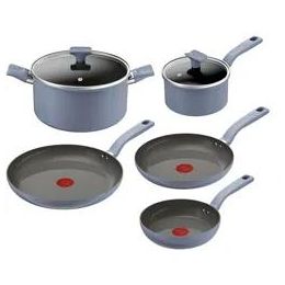 Pfannen-Set Tefal "Cera Color", blau, grau, Pfannen, Go Ceram Keramik-Antihaftbeschichtung, Thermo-Signal, Induktion