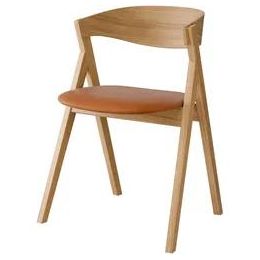 Stuhl HAMMEL FURNITURE "City by Hammel", , eiche natur ge&ouml;lt, eiche natur ge&ouml;lt, cognac, B:57cm H:76cm T:50cm, Leder, Massivholz, St&uuml;hle, Stuhl, Massivholz, gepolsterte Sitzfl&auml;che, versch. Farbvarianten