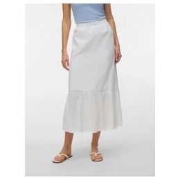 V&eacute;ro Moda Maxirock VERO MODA "VMTRINE MW MAXI SKIRT WVN NOOS", Damen, Gr. M, snow wei&szlig;, Web, Obermaterial: 100% Baumwolle, unifarben, lang, R&ouml;cke Maxirock, Baumwolle