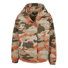 Allwetterjacke Urban Classics "Urban Classics Damen Ladies Oversized Camo Parka Jacket", Damen, Gr. M, brickcamo, 100% Baumwolle, mehrfarbig, oversize, ohne Ausschnitt, Jacken