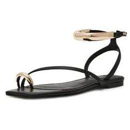 Zehentrenner Steve Madden "Steve Madden Sandalen Leder", Herren, Gr. 40, schwarz, Leder, Schuhe Zehentrenner