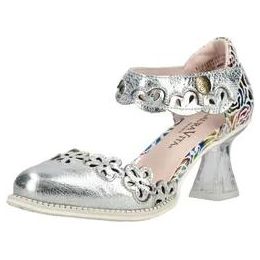 Pumps Laura Vita "Laura Vita Pumps Leder", Damen, Gr. 38, silber, Leder, Schuhe Pumps