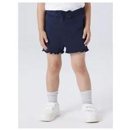 Shorts name it "NMFVIVIA SHORTS NOOS", M&auml;dchen, Gr. 104, N-Gr, schwarz sapphire, Sweatware, Obermaterial: 100% Baumwolle, unifarben, kurz, Hosen Shorts, Baumwolle, elastischer Bund, gewellter Saum