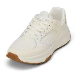 Marc O'Polo Sneaker MARC O'POLO "aus Rindleder mit Mesh-Einsatz", Herren, Gr. 37, wei&szlig; cotton, Obermaterial: 80% Leder (Rind), 20% Polyester, unifarben, Schuhe Sneaker