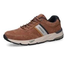 Sneaker Camel Active, Herren, Gr. 46, braun, blau, Leder, Lederimitat, Textil, Schuhe Sneaker, Schn&uuml;rschuh, Freizeitschuh, Halbschuh mit Logoverzierung