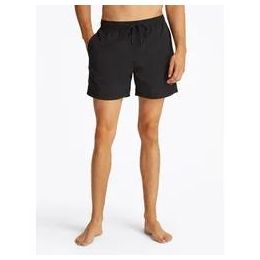 Badeshorts, Herren, Gr. L (52), N-Gr, schwarz, Microfaser, Obermaterial: 100% Nylon, Tommy Hilfiger SWIMWEAR, Badehosen Badeshorts, mit Flag-Stickerei, mittellang, elastischer Bund