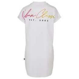 Shirtkleid Urban Classics "Urban Classics Damen Ladies Rainbow Tee Dress", Damen, Gr. 3XL, US-Gr&ouml;&szlig;en, wei&szlig;, 100% Baumwolle, loose fit, Rundhals, Kleider Shirtkleid
