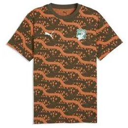 T-Shirt Puma "Elfenbeink&uuml;ste ftblCulture T-Shirt mit Print Herren", Damen, Gr. L, loden gr&uuml;n melon glow orange, Obermaterial: 100% Baumwolle. Rippe: 75% Baumwolle, 25% Polyester, bedruckt, regular fit, Rundhals, Shirts T-Shirt