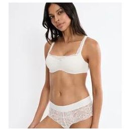 Balconette-BH Triumph "Body Make-Up Illusion Lace", Damen, Gr. 85, Cup E, ecru wei&szlig;, Microtouch, Obermaterial: 51% Polyamid, 37% Polyester, 12% Elasthan, BHs Balconette-BH, feine feminine Stretch-Spitze, Microfaser, verstellbare Tr&auml;ger