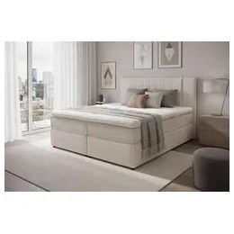 Boxspringbett Home Affaire "Bellissimo, Doppelbett, Polsterbett, Federkernbett, Komforbett", wei&szlig;, B:185cm L:215cm, 100% PES, Komplettbetten, Boxspringbett, inkl. 9cm Topper, 5-Zonen-Taschen-Federkernmatratze, H&auml;rtegrad 3