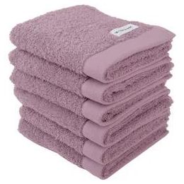 G&auml;stehandtuch Tom Tailor "G&auml;stetuch Color Bath Guest Towel 6er Pack" Gr. S, lila (mauve), B:30cm, Obermaterial: 100% Baumwolle CO., Handt&uuml;cher