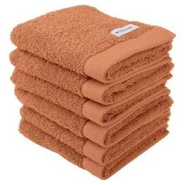 G&auml;stehandtuch Tom Tailor "G&auml;stetuch Color Bath Guest Towel 6er Pack" Gr. S, orange (koralle), B:30cm, Obermaterial: 100% Baumwolle CO., Handt&uuml;cher