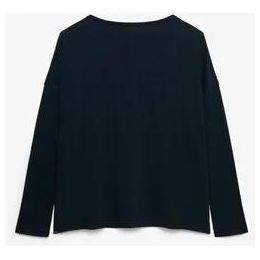 Langarmshirt Superdry "STUDIOS BOAT NECK SLUB LS TOP", Damen, Gr. M, eclipse navy, Single Jersey, Obermaterial: 60% Baumwolle, 40% Lyocell, unifarben, oversize normal, Rundhals, Shirts Langarmshirt, Baumwollmischung, oversize