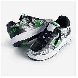 Sneaker Heelys "Minecraft Kama", M&auml;dchen, Gr. 35, wei&szlig;, schwarz, gr&uuml;n, Synthetik, Schuhe Sneaker, mit Schn&uuml;rung, mit Rollen an der Sohle, f&uuml;r Kinder und Jugendliche