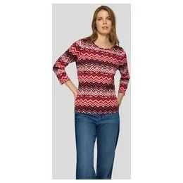 Print-Shirt Rabe "T-Shirt", Damen, Gr. 40, dunkelrot, 92%Baumwolle, 8%Elastan, gemustert, tailliert, Shirts