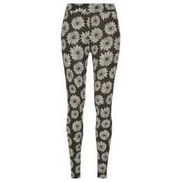 Leggings Urban Classics "Urban Classics Damen Ladies Soft AOP Leggings", Damen, Gr. 5XL, US-Gr&ouml;&szlig;en, brauncamomile, 85% Polyester, 15% Elasthan, skinny fit, Hosen Leggings