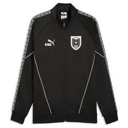 Sweatjacke Puma "&Ouml;sterreich KING Anthem Trainingsjacke Herren", Damen, Gr. M, schwarz, wei&szlig;, Obermaterial: 63% Polyester, 37% Baumwolle. Taschenfutter: 100% Polyester. Rippe: 7% Elasthan, 93% Polyester. Besatz: 100% Polyester, Sweatjacken Sweatjacke