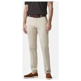 Chinos MEYER "NEW YORK Art.1-8130", Herren, Gr. 27, Normalgr&ouml;&szlig;en, beige, gemustert, 90% Baumwolle, 7% Kapok, 3% Elasthan, unifarben, regular fit lang, Hosen, mit buntgewebtem Innenfutter