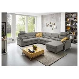 Wohnlandschaft DIE PLANBAR "ZE-EM16033 U-Form, Breite 330 cm", mammut alu, B:330cm T:262cm, 100% Polyester, Sofas, Wohnlandschaft, wahlweise mit Kopfst&uuml;tzen und Bettfunktion
