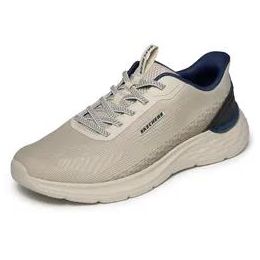 Slip-On Sneaker Skechers "GARNER", Herren, Gr. 46, taupe, Textil, Schuhe, Slipper, Schn&uuml;rschuh mit Relaxed Fit
