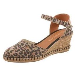 Slingpumps VERBENAS "MALENA LEO", Damen, Gr. 42, leodruck, Veloursleder, Schuhe Slingpumps, Keilsandalette, Sommerschuh, Urlaubsschuh im Leo-Look